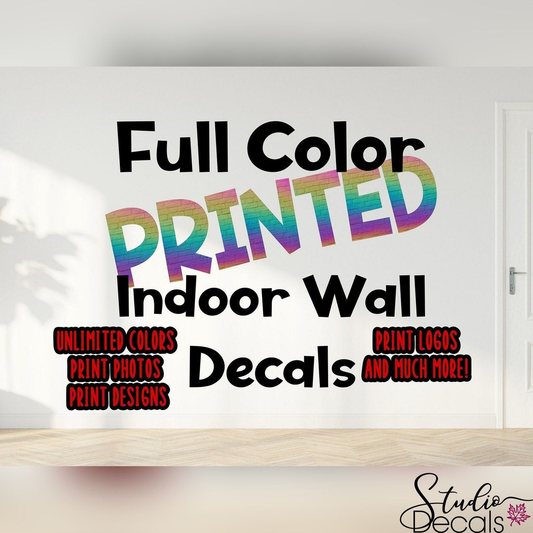 Full Color Printed Indoor Wall Decals, Indoor Wall Sticker, Removable ...
