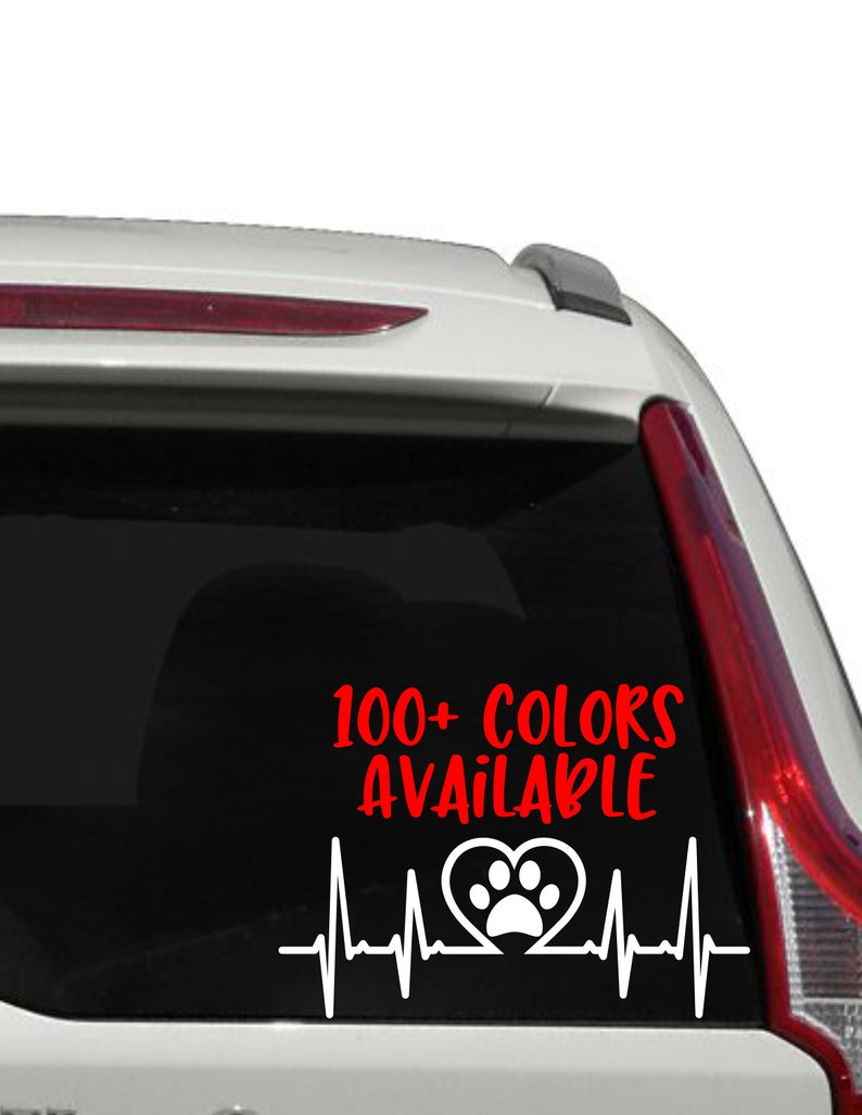Dog Paw Heartbeat Car Decal Heart Beat Decal Heart Stuff - Etsy