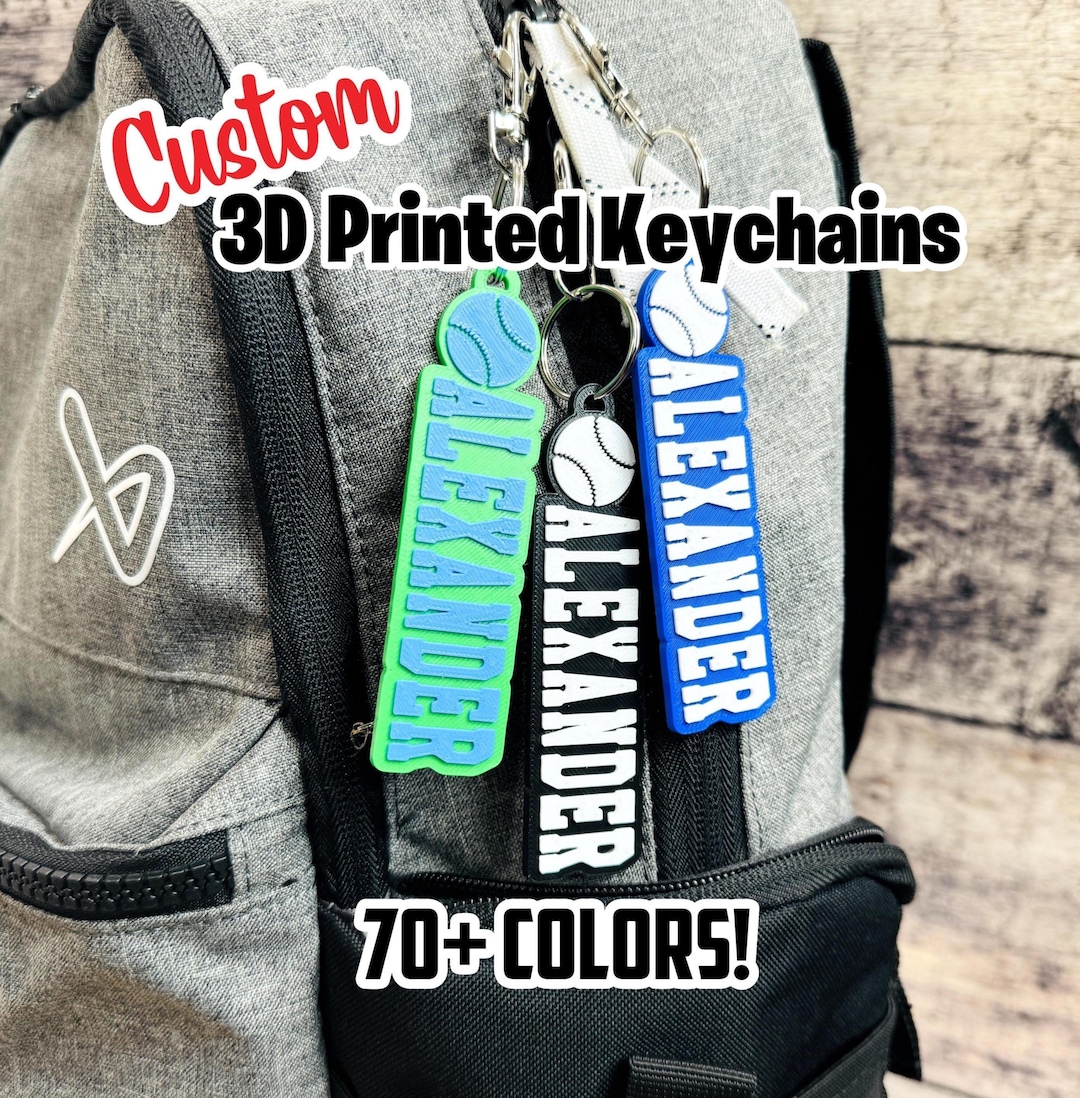 Custom 3D Printed Keychain - Baseball Keychain - Baseball Team Gifts ...