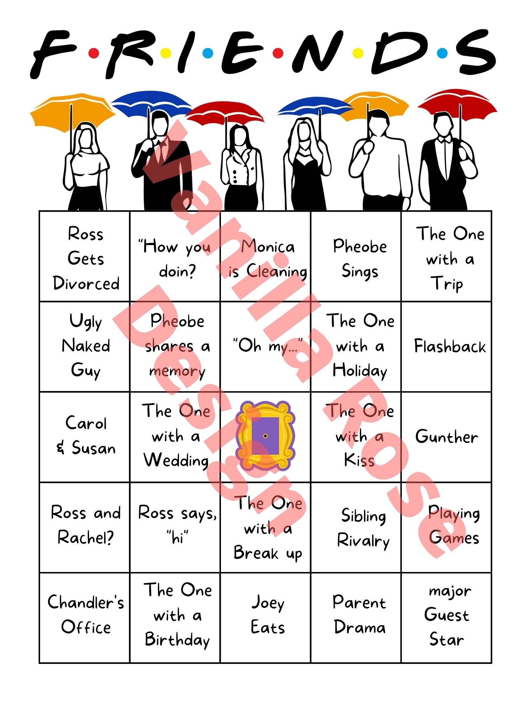 Friends Bingo Game - Etsy