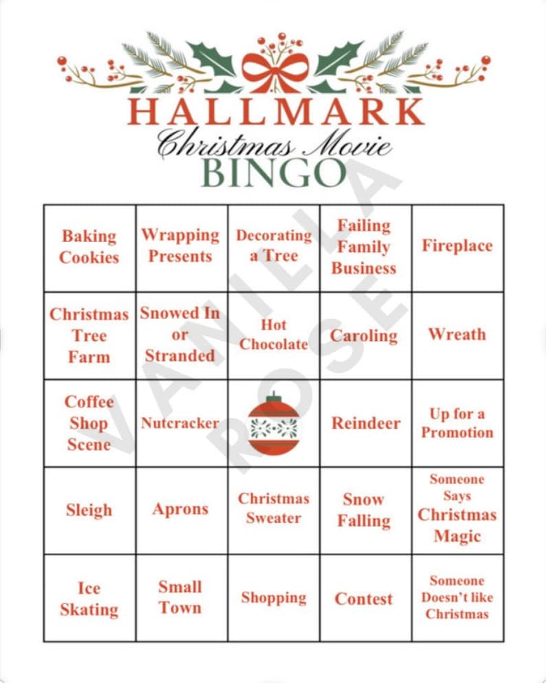 Hallmark Christmas Movie BINGO - Etsy