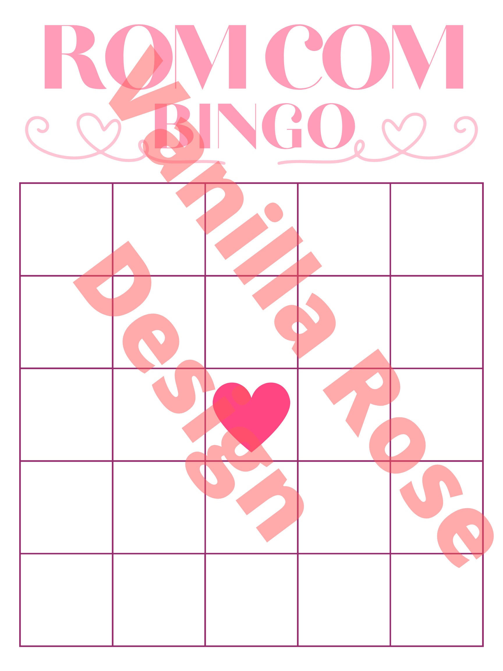 Rom Com Bingo - Etsy