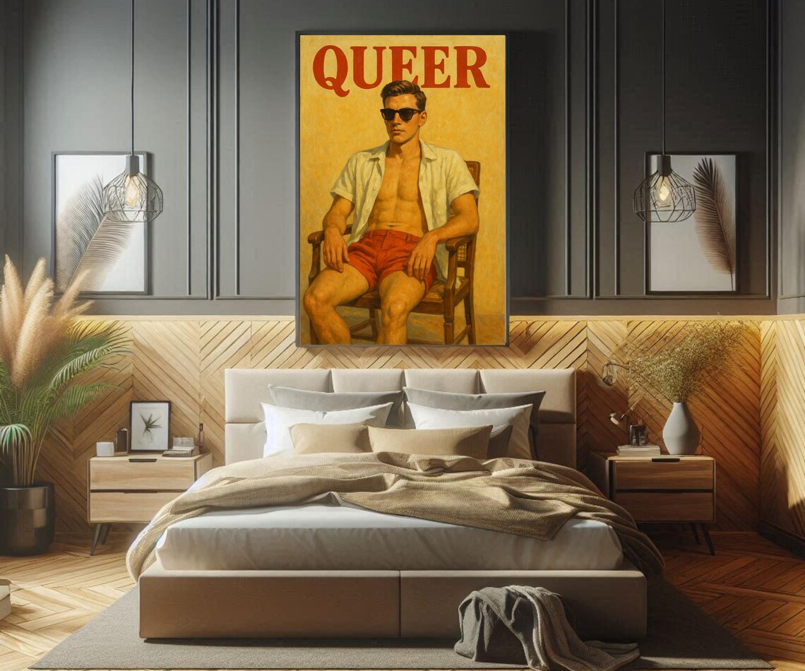 Queer Vintage 1960s Pulp Magazine Cover Poster Wall Art– Retro Gay Art ...