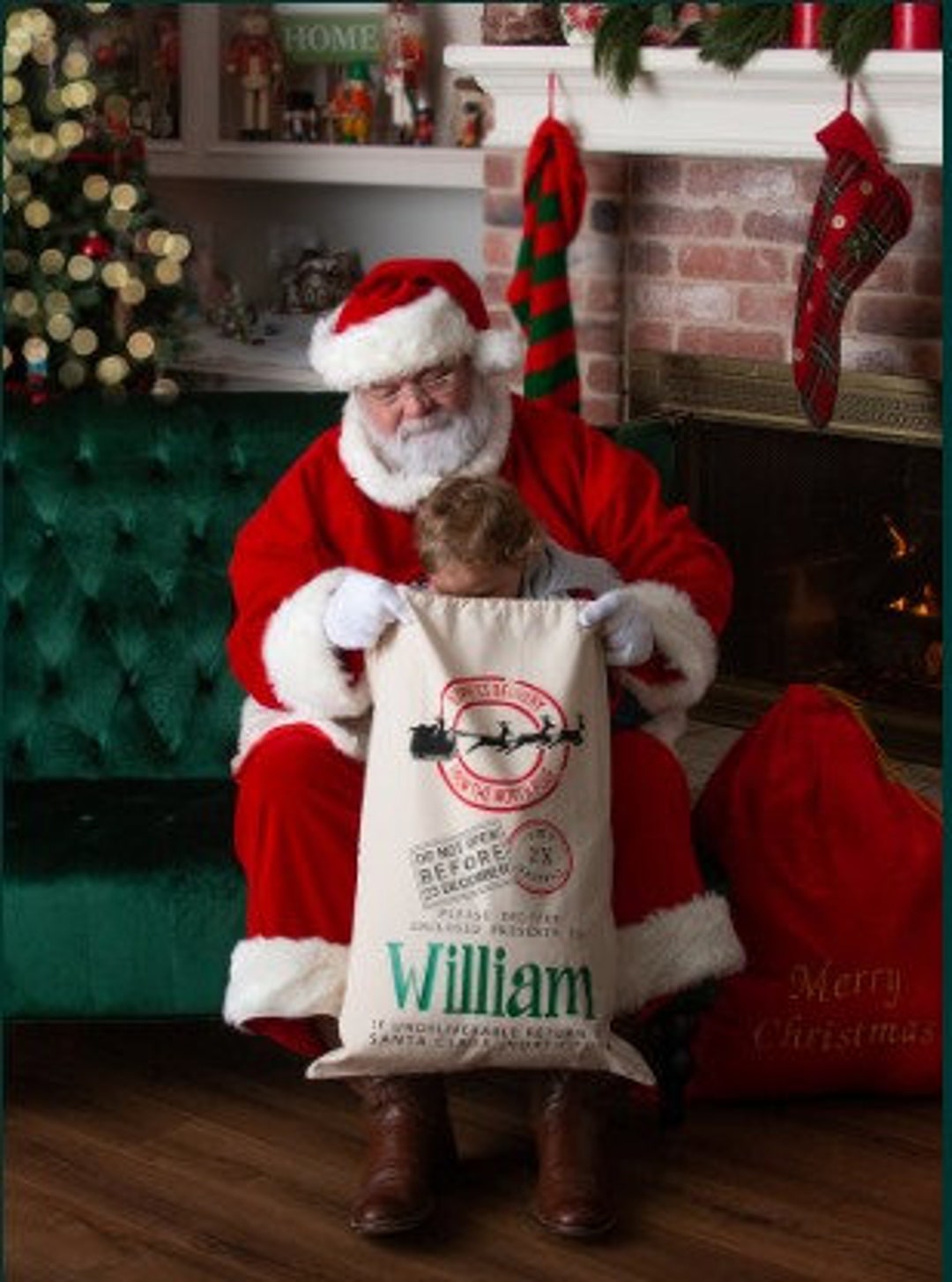 Personalized Santa Sacks for Christmas Photo Prop, Under the Tree Toy ...