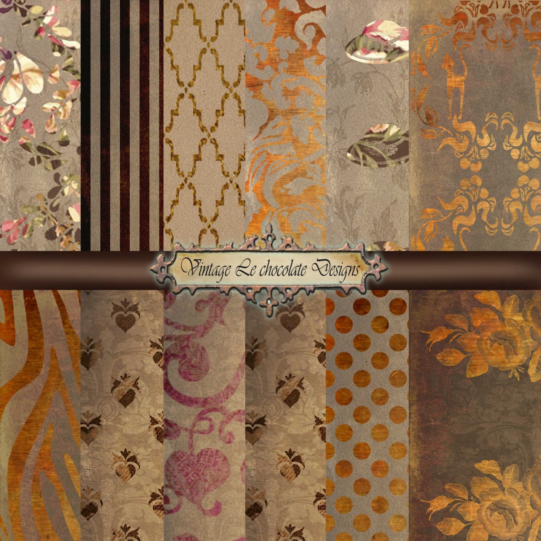 Digital Paper, Gold and Copper Texture Paper, Digital Rose Background ...