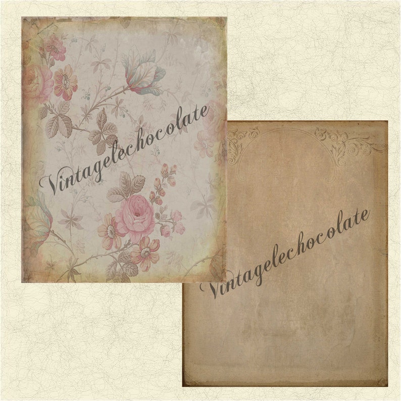 Digital Paper Digital Scrapbook Papers Victorian Floral - Etsy