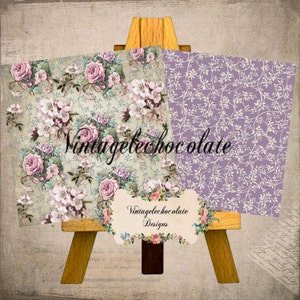 Digital Scrapbook Paper, Digital Paper, Digital Shabby Paper, Lilac and ...