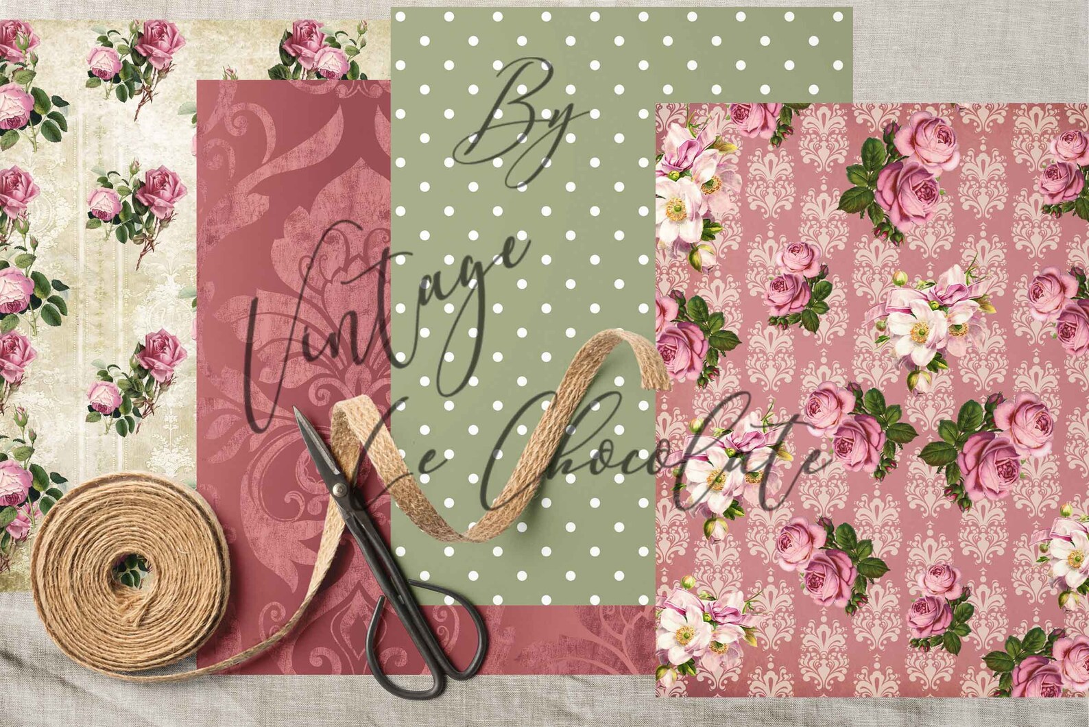 Pink Floral Digital Paper 8.5x11 Vintage Rose Paper-vintage | Etsy