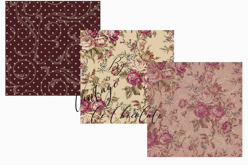 Scrapbook Digital Paper-burgundy Rose Paper-card Making and - Etsy