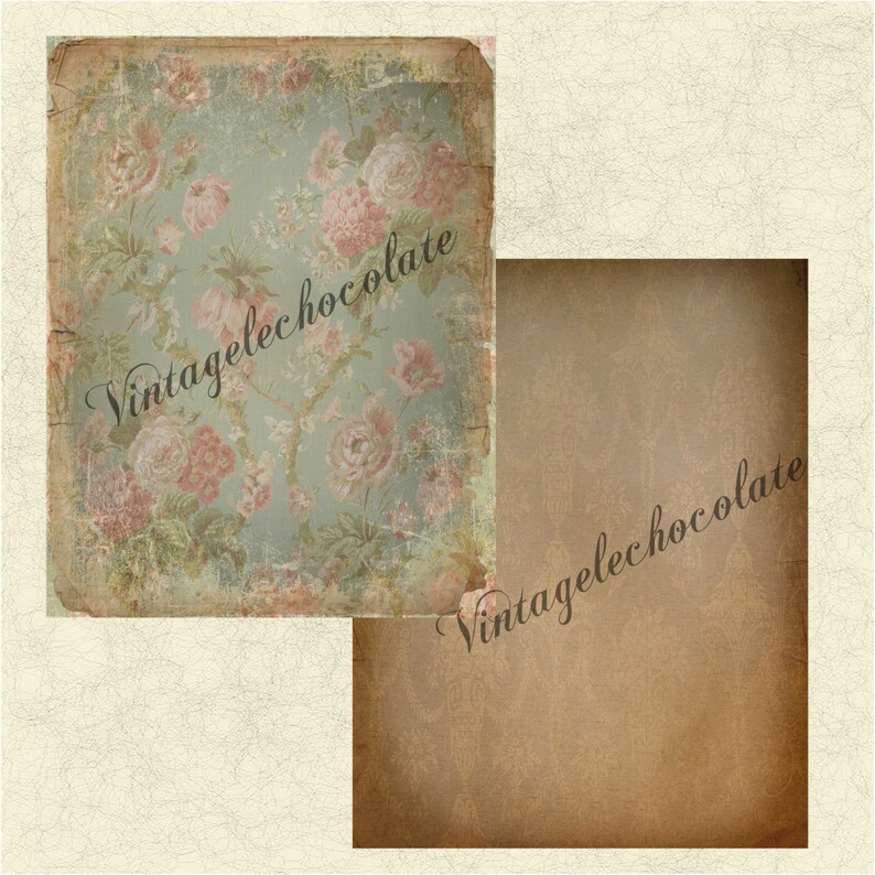 Digital Paper Digital Scrapbook Papers Victorian Floral | Etsy