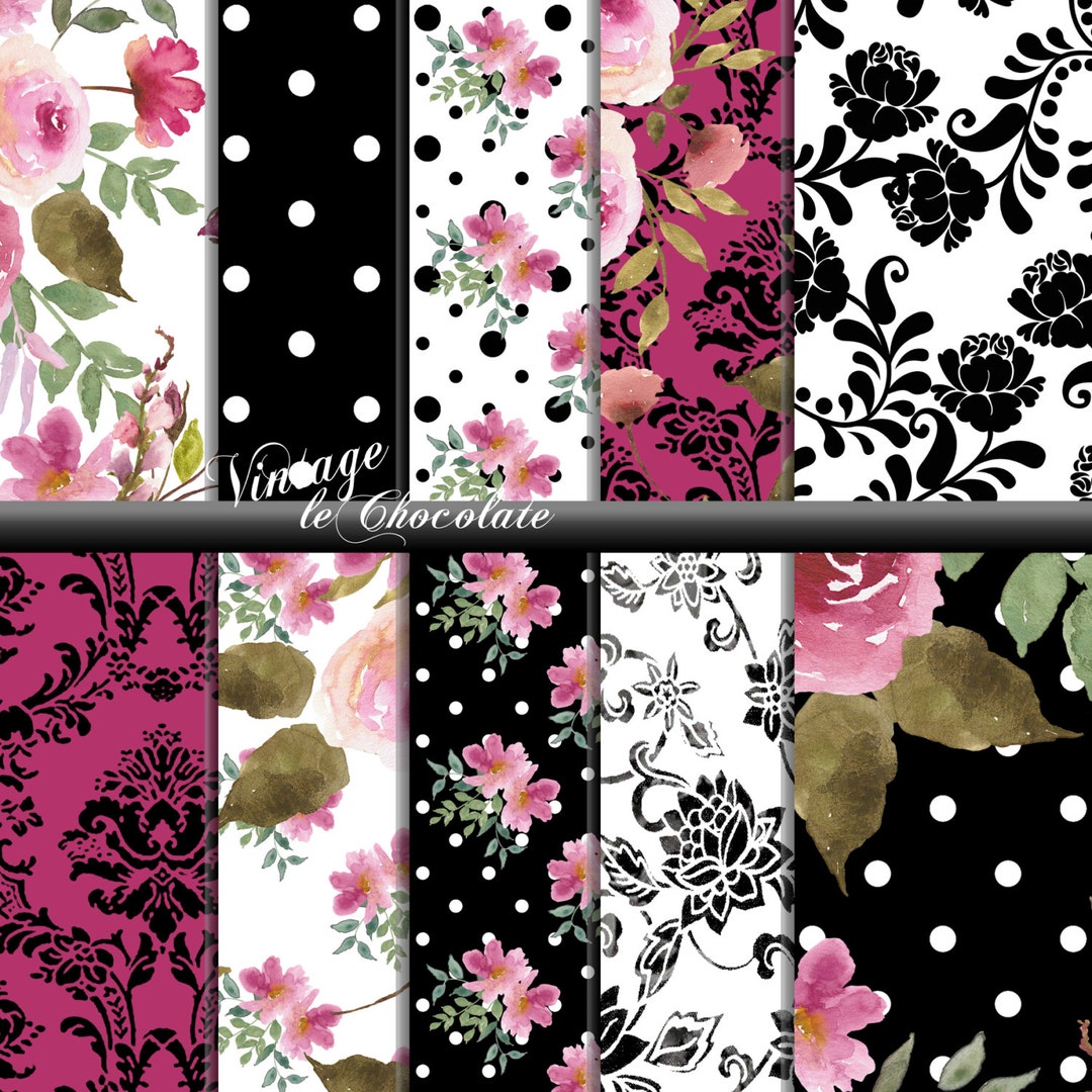 Digital Paper Pink Watercolor Rose Digital Paper Shabby Rose - Etsy