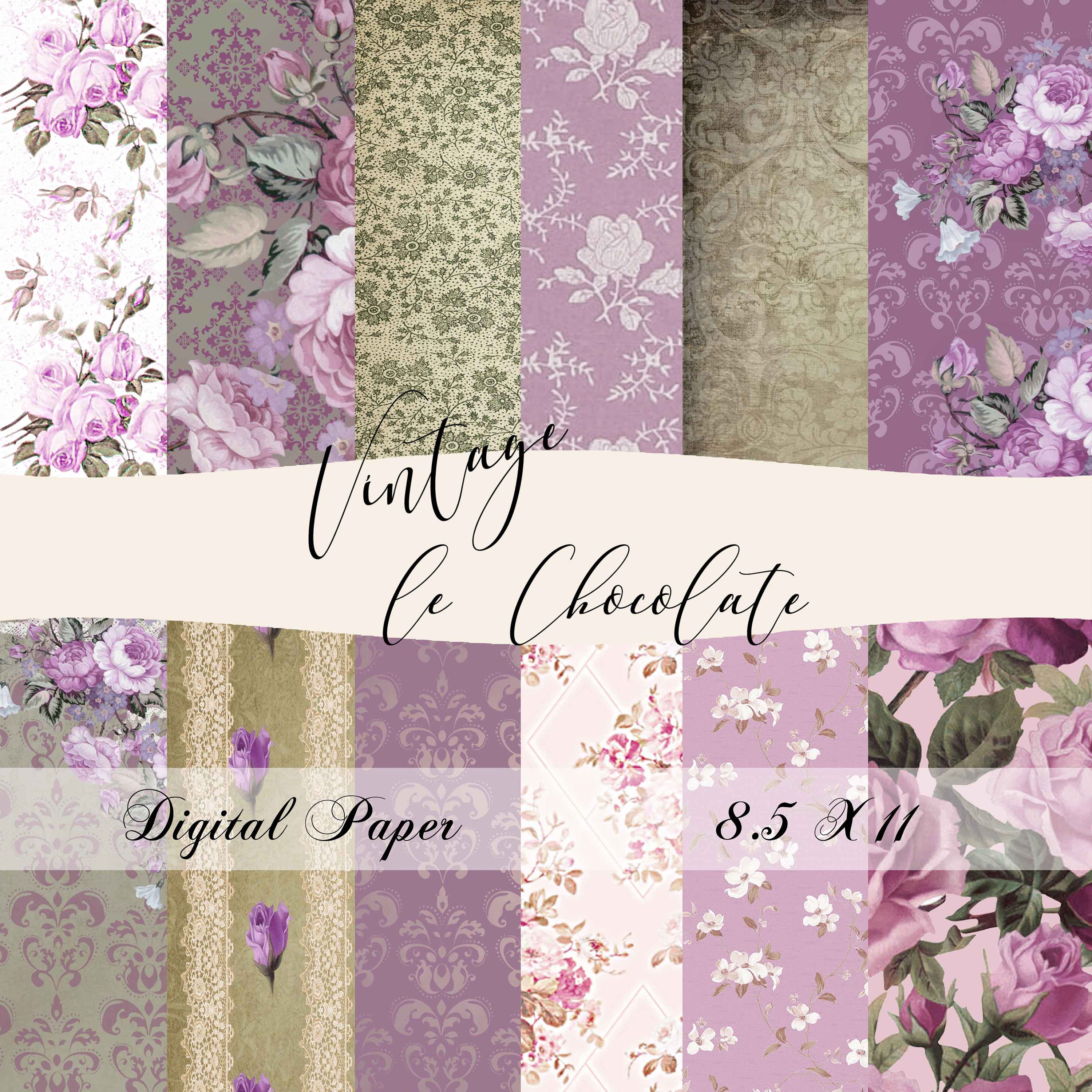 Digital Scrapbook Paper Digital Paper Floral Lavender | Etsy