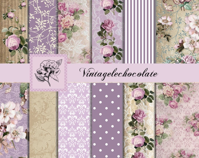 Digital Scrapbook Paper Digital Paper Digital Shabby Paper | Etsy