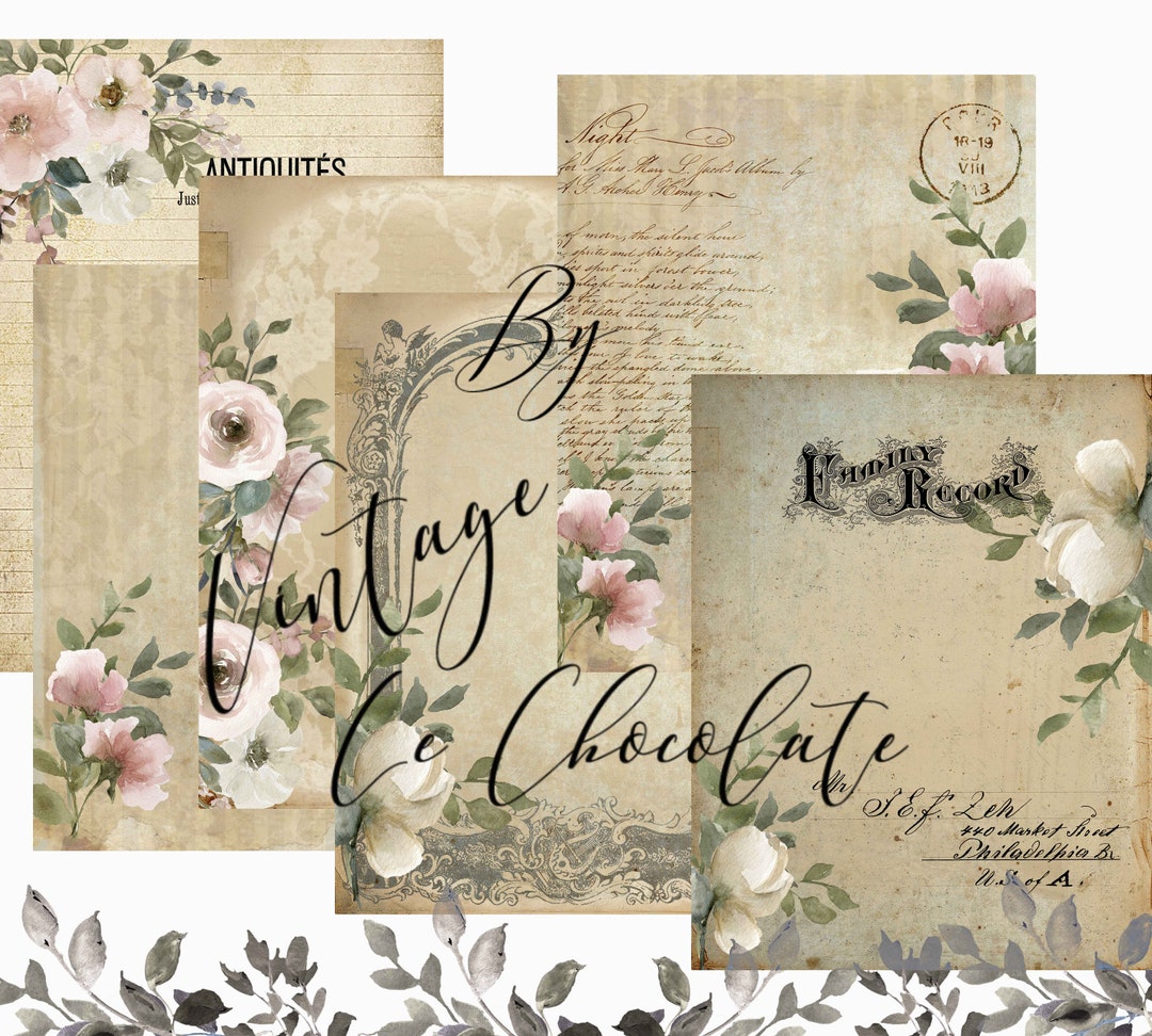 Vintage Journal Printable Papers, Antique Style Digital Paper. P332 - Etsy
