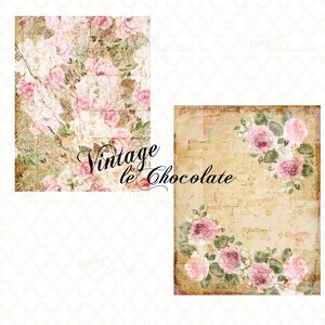Vintage Texture Background Digital Paper Watercolor Flowers - Etsy