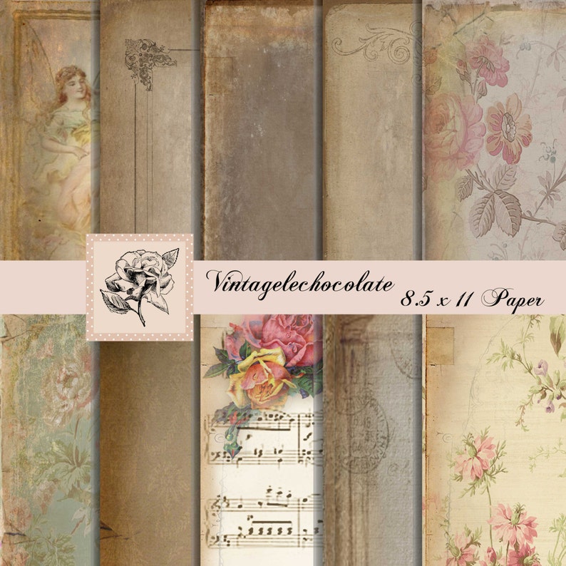 Digital Paper Digital Scrapbook Papers Victorian Floral | Etsy