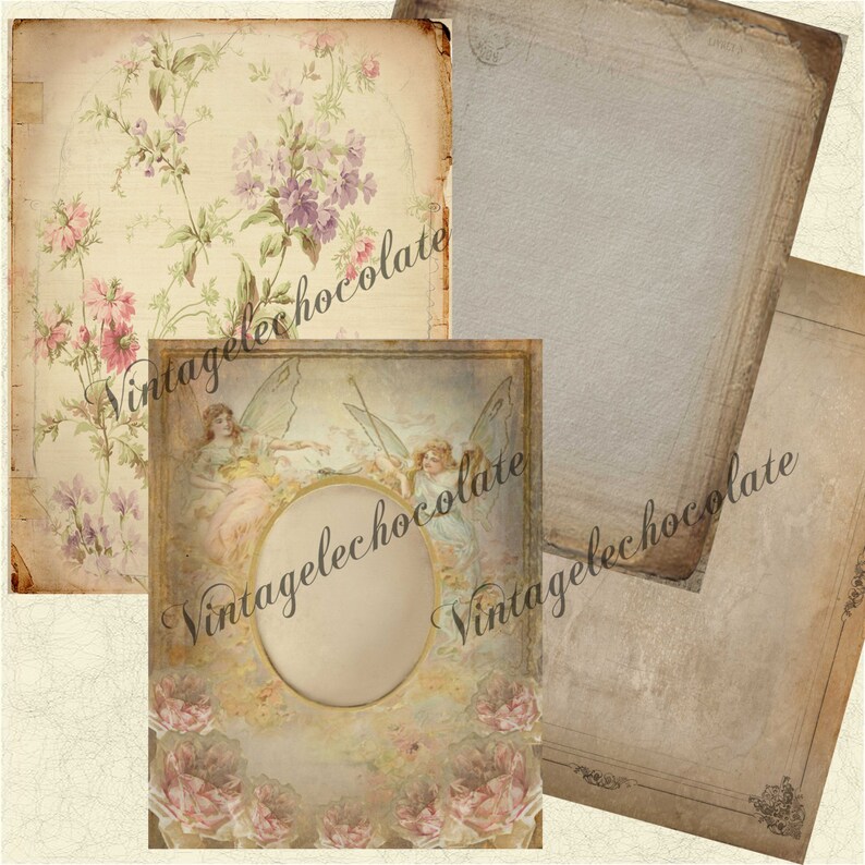 Digital Paper Digital Scrapbook Papers Victorian Floral | Etsy