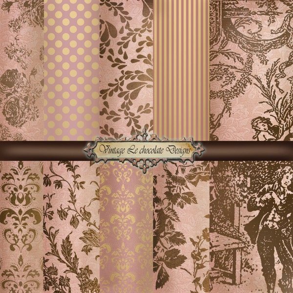 Pink Damask Paper - Etsy
