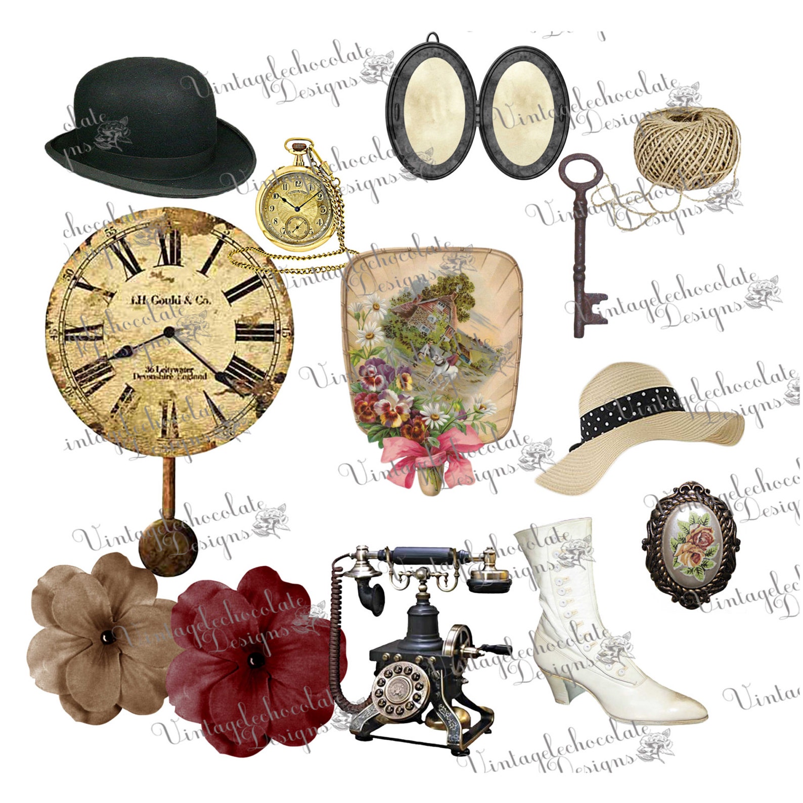 Digital Clip-art Vintage Scrapbook Elements Vintage Png Clip - Etsy