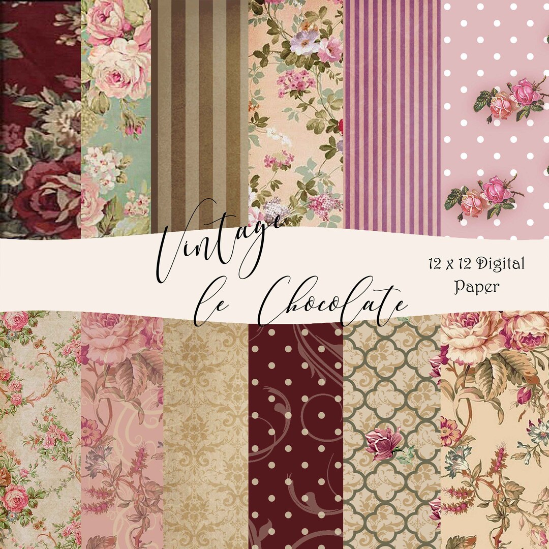 Scrapbook Digital Paper-burgundy Rose Paper-card Making and Invitations ...