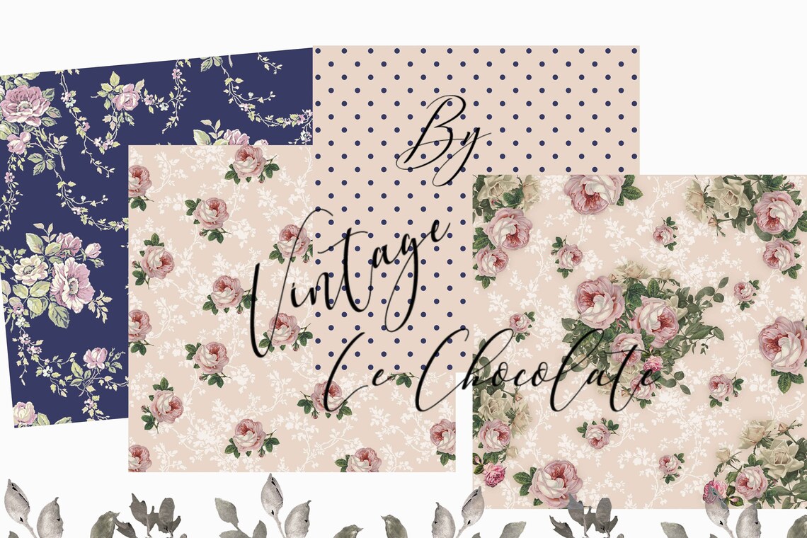 Vintage Rose Digital Paper Pink Rose Paper Decoupage - Etsy