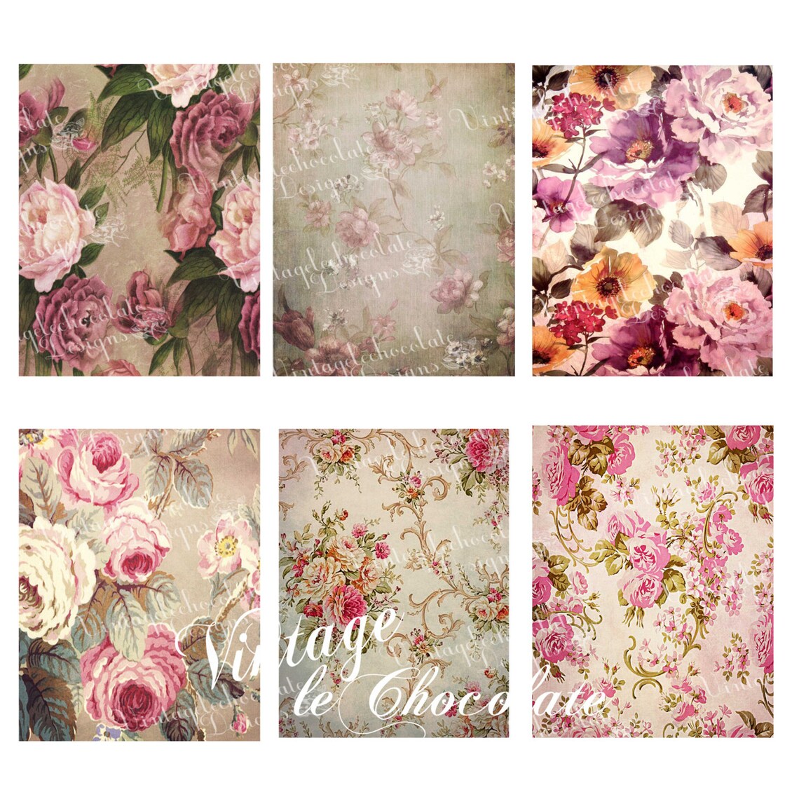 Digital Floral Paper Digital Shabby Chic Paper Digital - Etsy