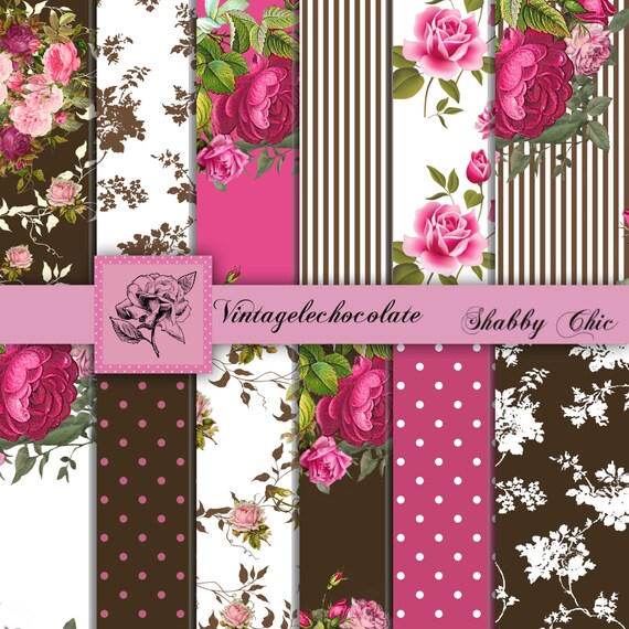 Pink And Brown Scrapbook Paper Pink And Brown Baby Girl Digital Papers