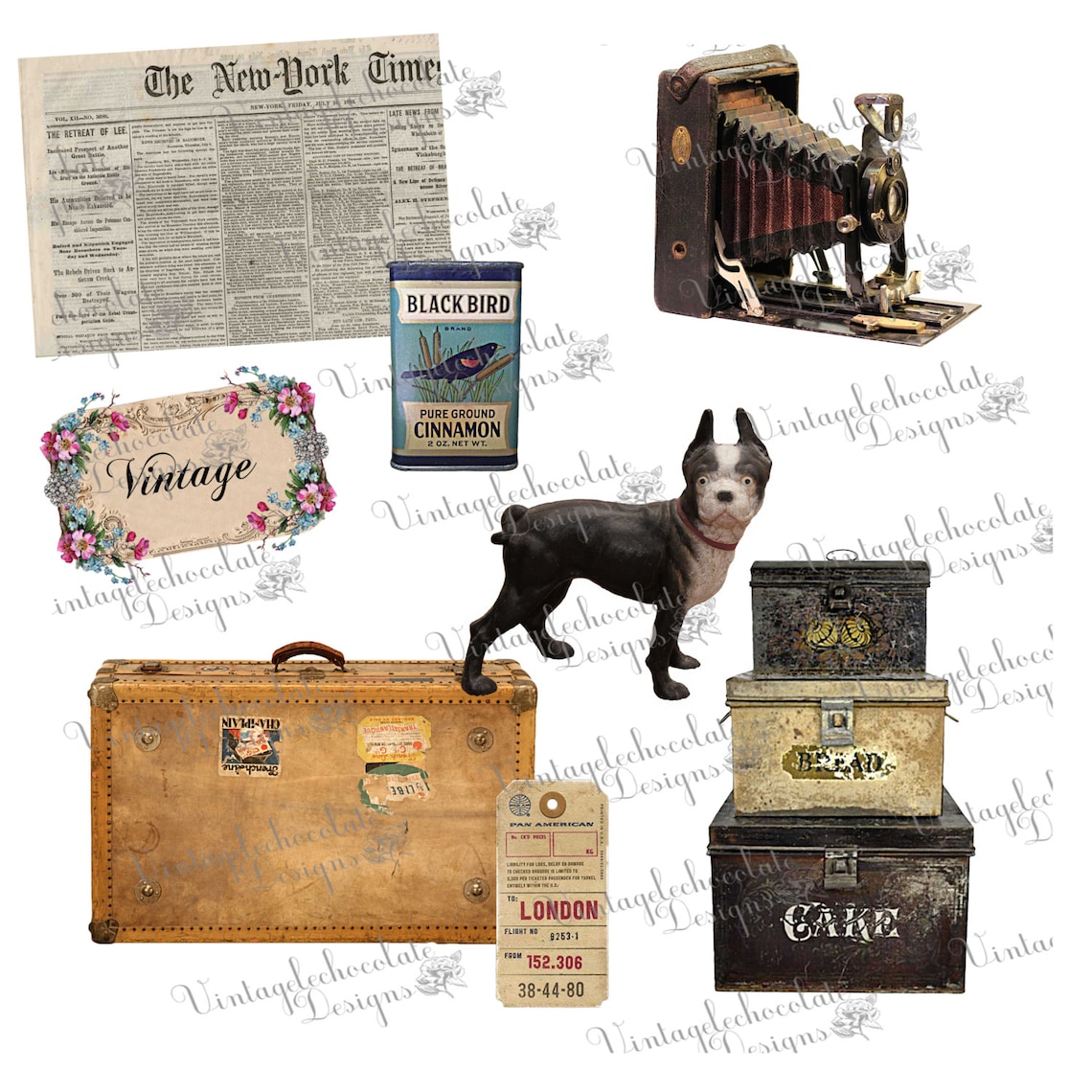 Digital Clip-art Vintage Scrapbook Elements Vintage png clip | Etsy