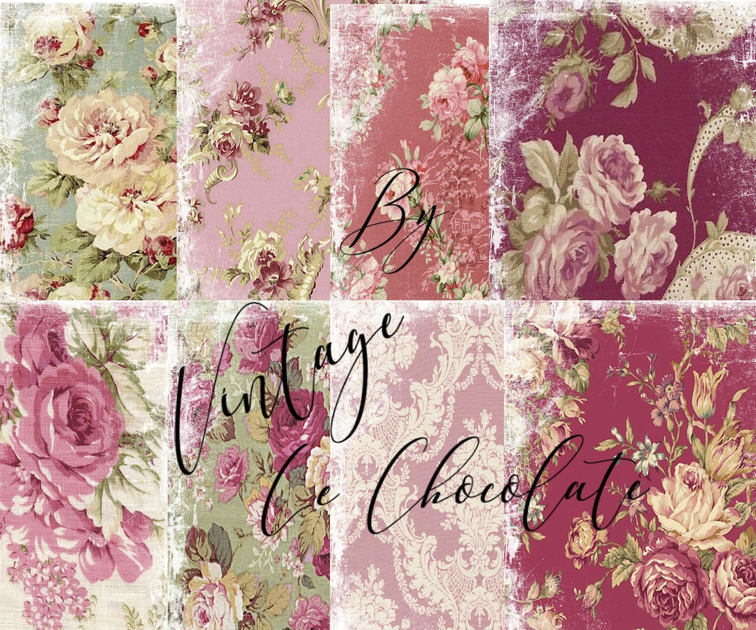 Vintage Rose Floral Paper, Scrapbook Journal Printable (digital ...