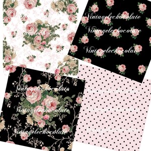 Digital Scrapbook Paper, Pink Shabby Chic Roses, Digital Scrapbook ...