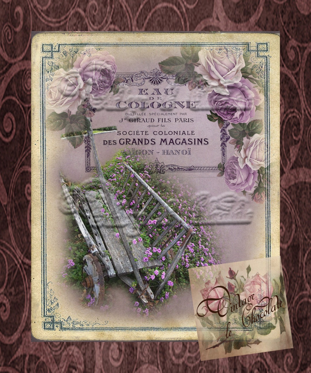 Vintage Lilac Printable Digital Lilac Scrapbook Paper Floral Lavender ...
