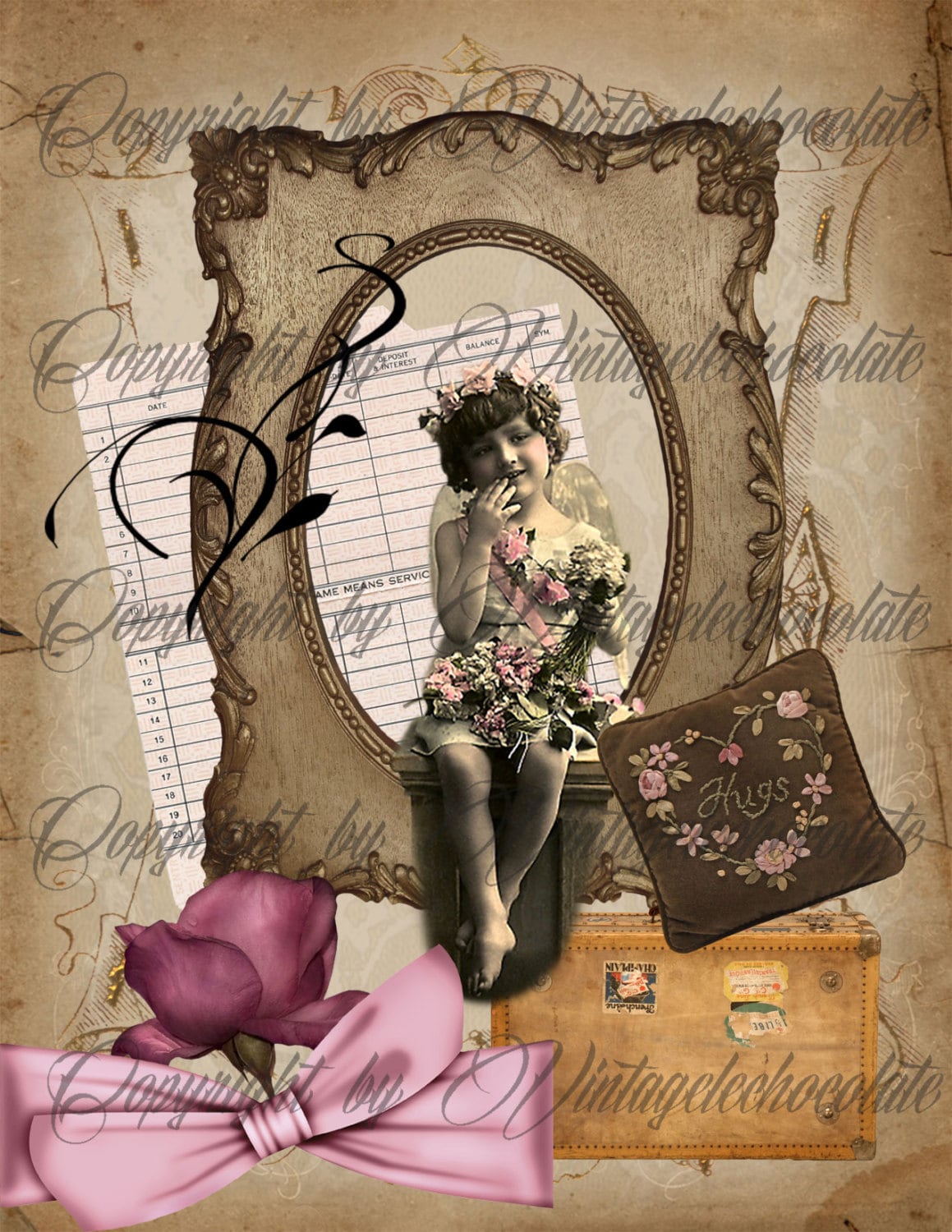 Digital Scrapbook Clip-art Vintage Scrapbook Clip-art Shabby - Etsy