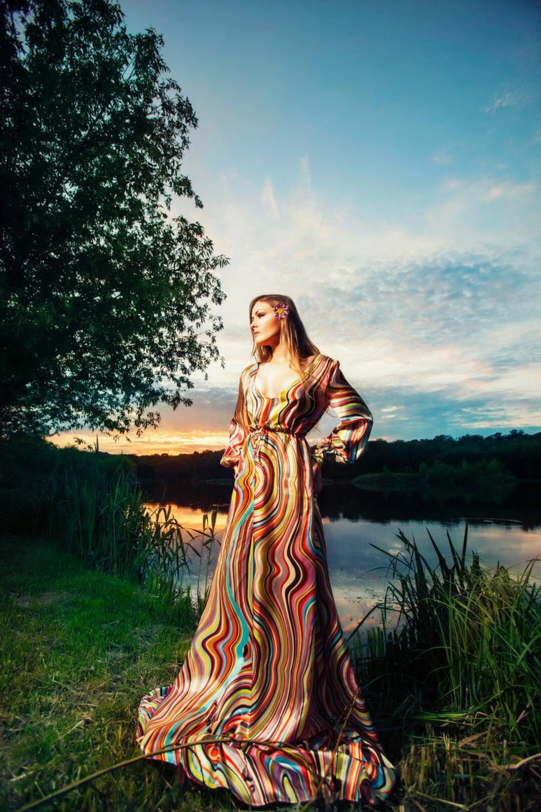 Psychedelic Summer Festival Dress Boho Formal Summer Festival Beach ...