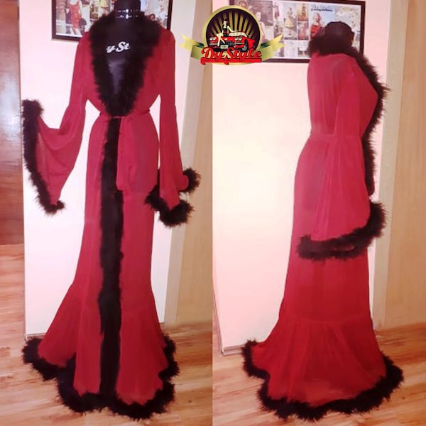 Marabou Feather Sheer Robe - Etsy