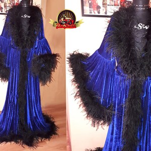 Custom Made Renaissance Velet Duster Ostrich Robe / Stage Dress ...