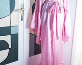 Pink Satin Dressing Gown Silky Pink Satin Bride Dressing - Etsy