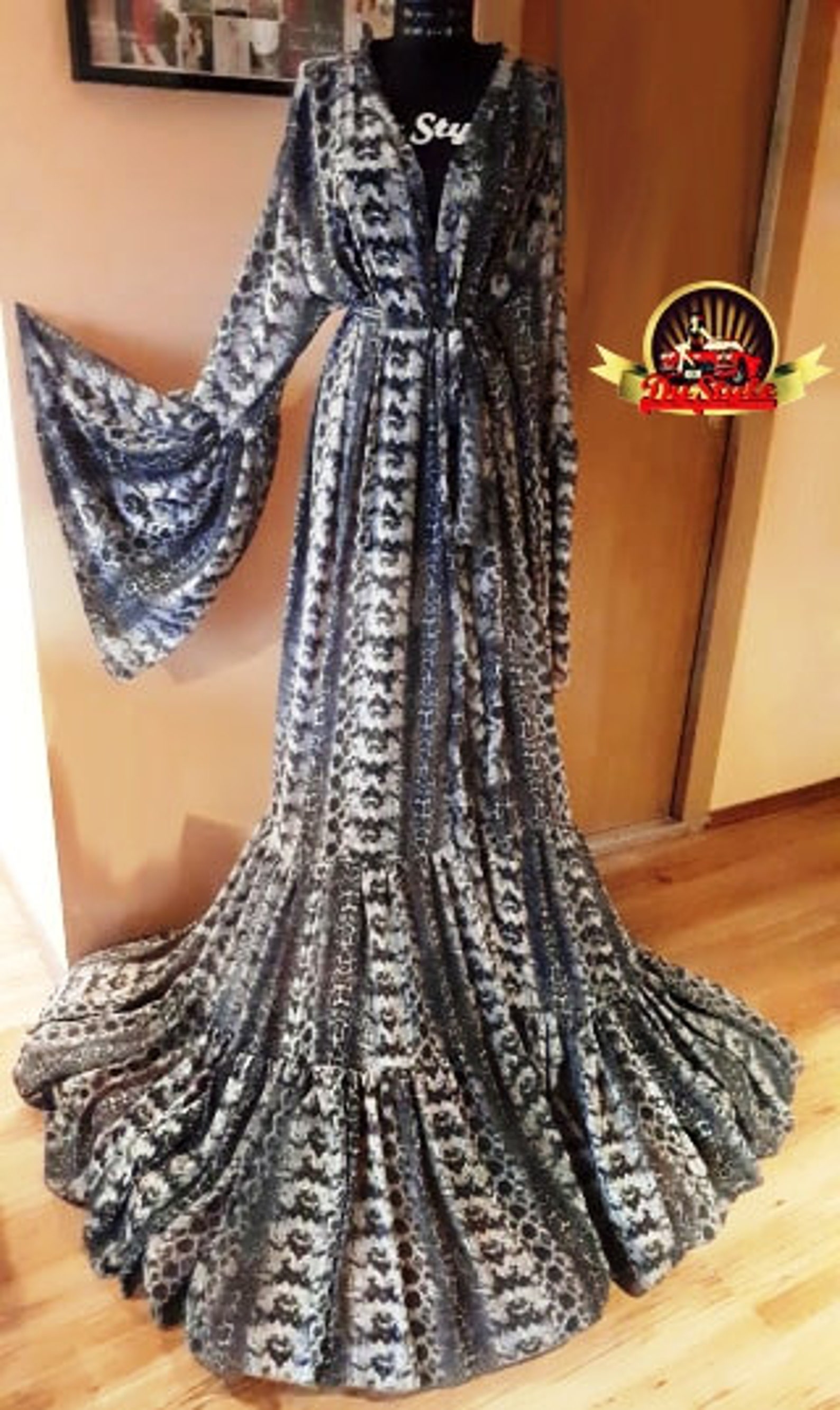 See Through Gray Snake Chiffon Robe Dress - Etsy