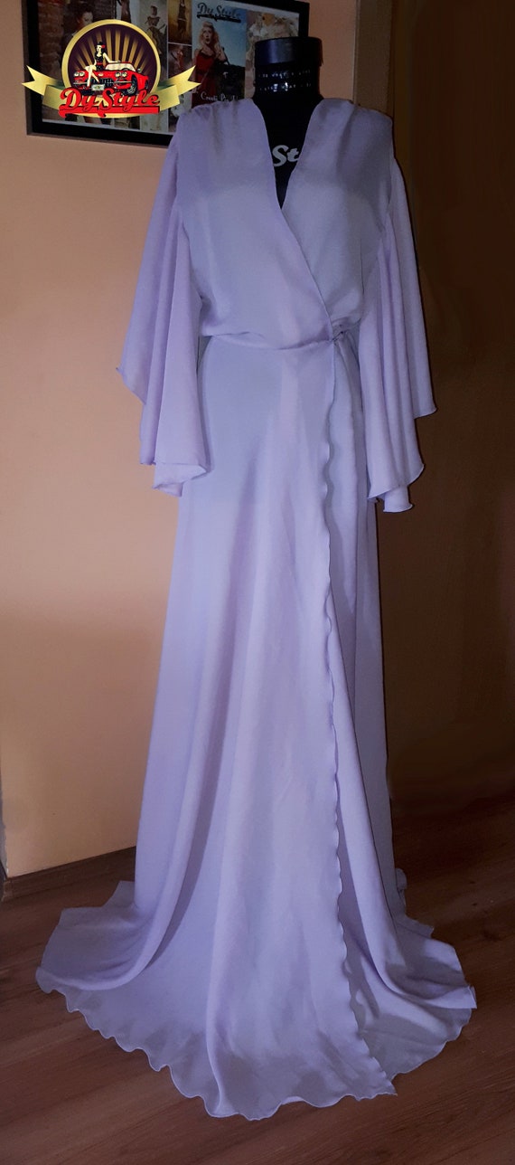Lavender Chiffon Robe Lilac Vintage Inspired Dress Robe See - Etsy