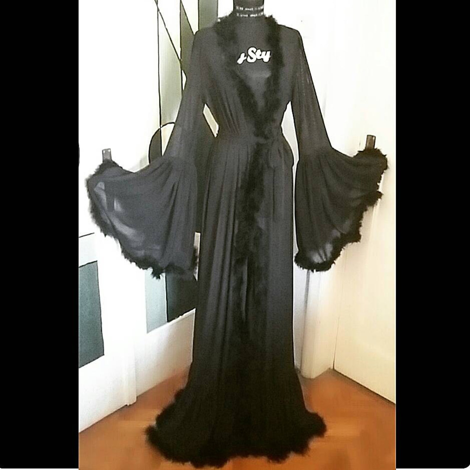 Marabou Sexy Feathers Sheer Robe Kimono | Etsy