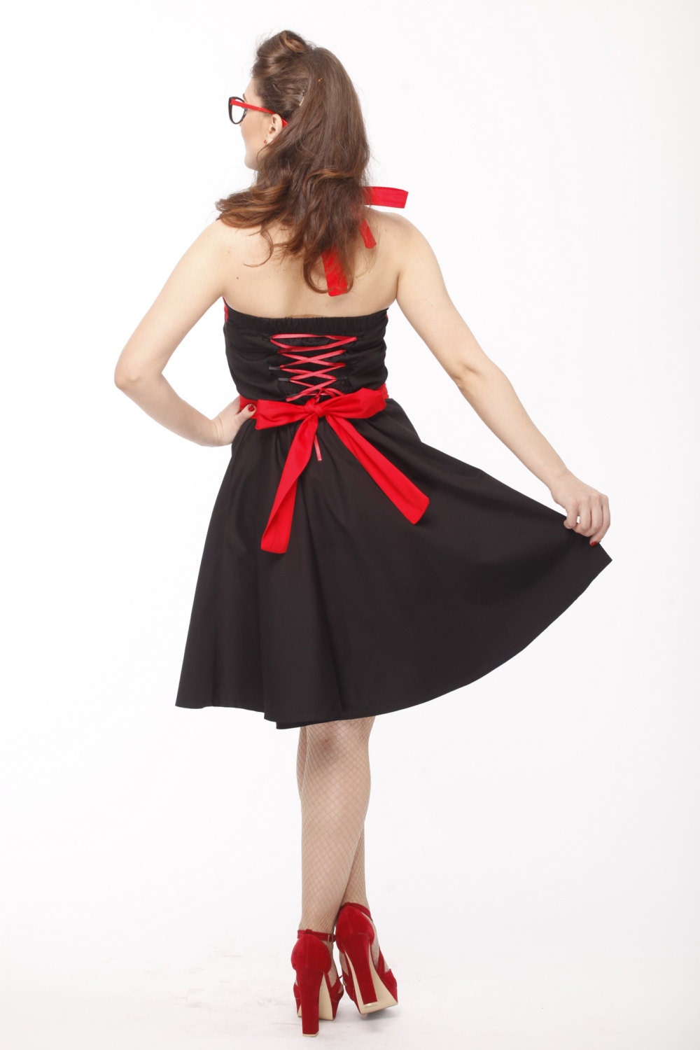 Polka Dots Pin Up Corset Plus Size Rockabilly 50s Dress | Etsy