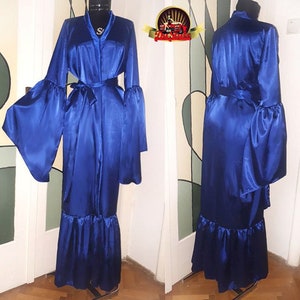 Blue Satin Silky Satin Dressing Gown - Etsy