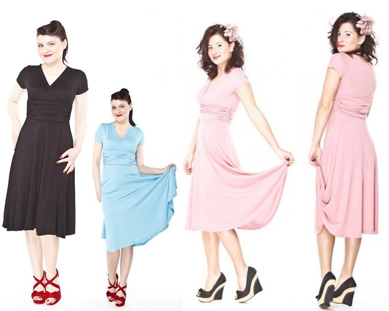 Dusty Pink Office Dress Pin up Dress Day by Day Dress | Etsy