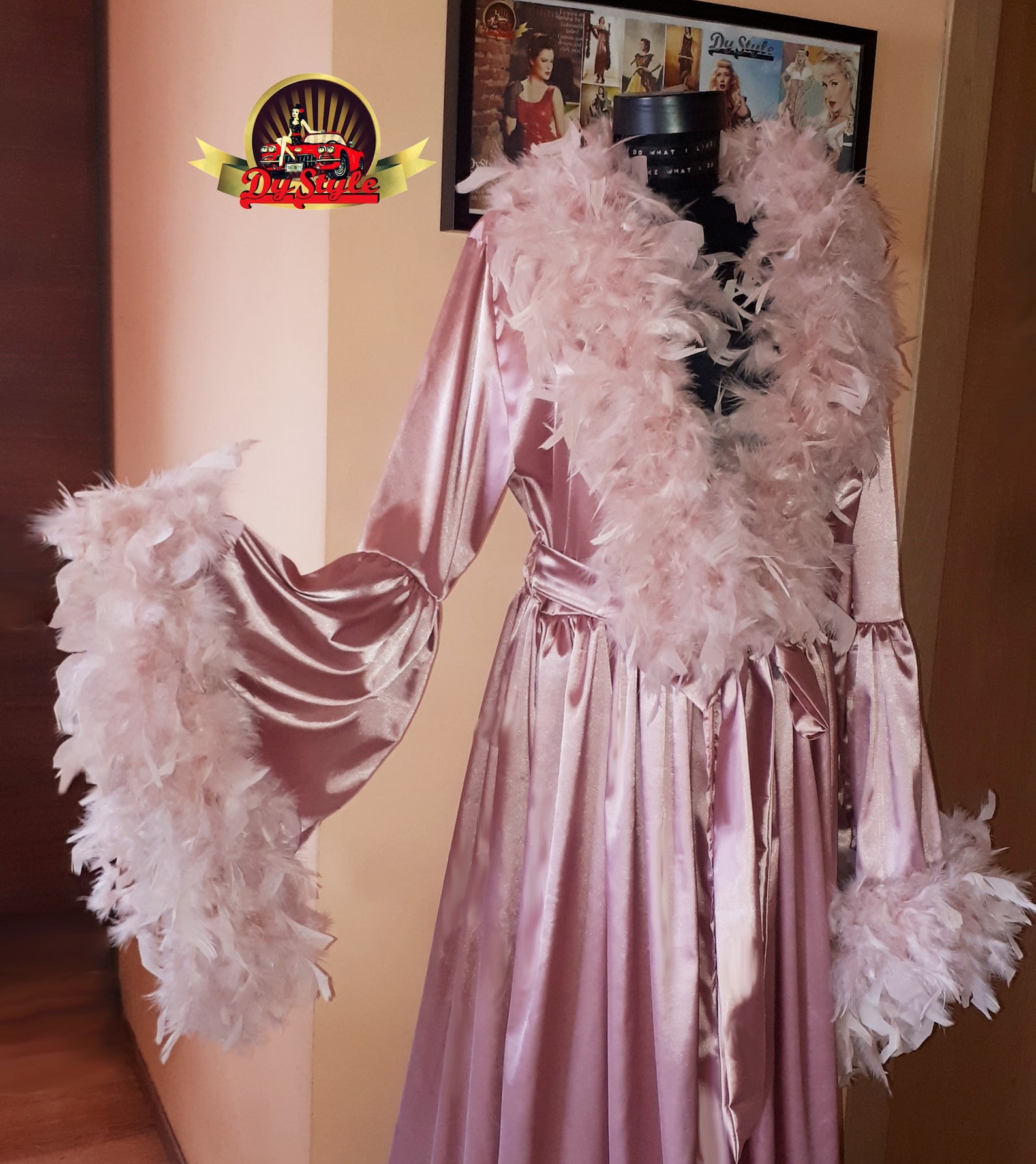 Velvet Feathers Robe Wine Red Dressing Gown Burgundy - Etsy