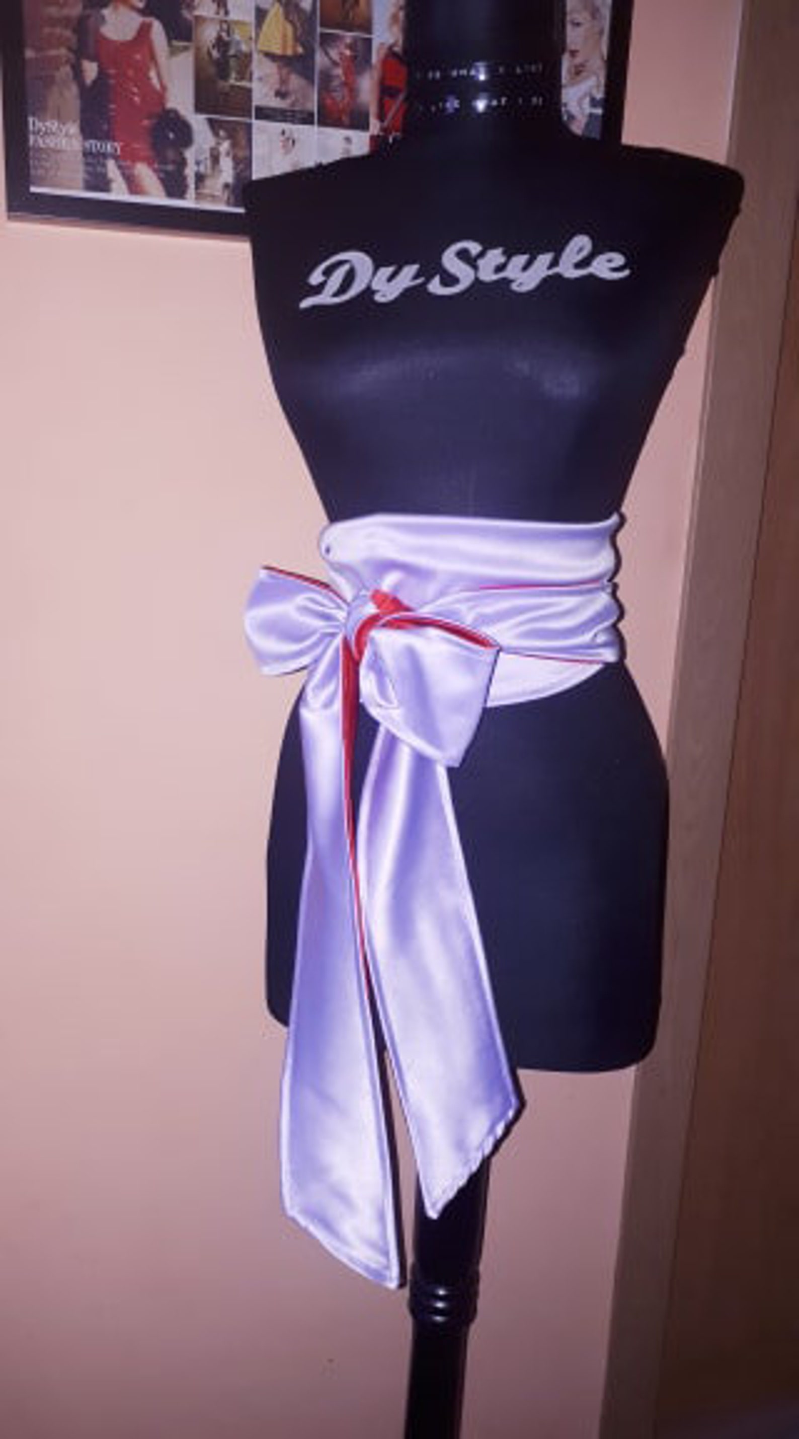 Red Satin Reversible Waist Sash Wide Belt | Etsy