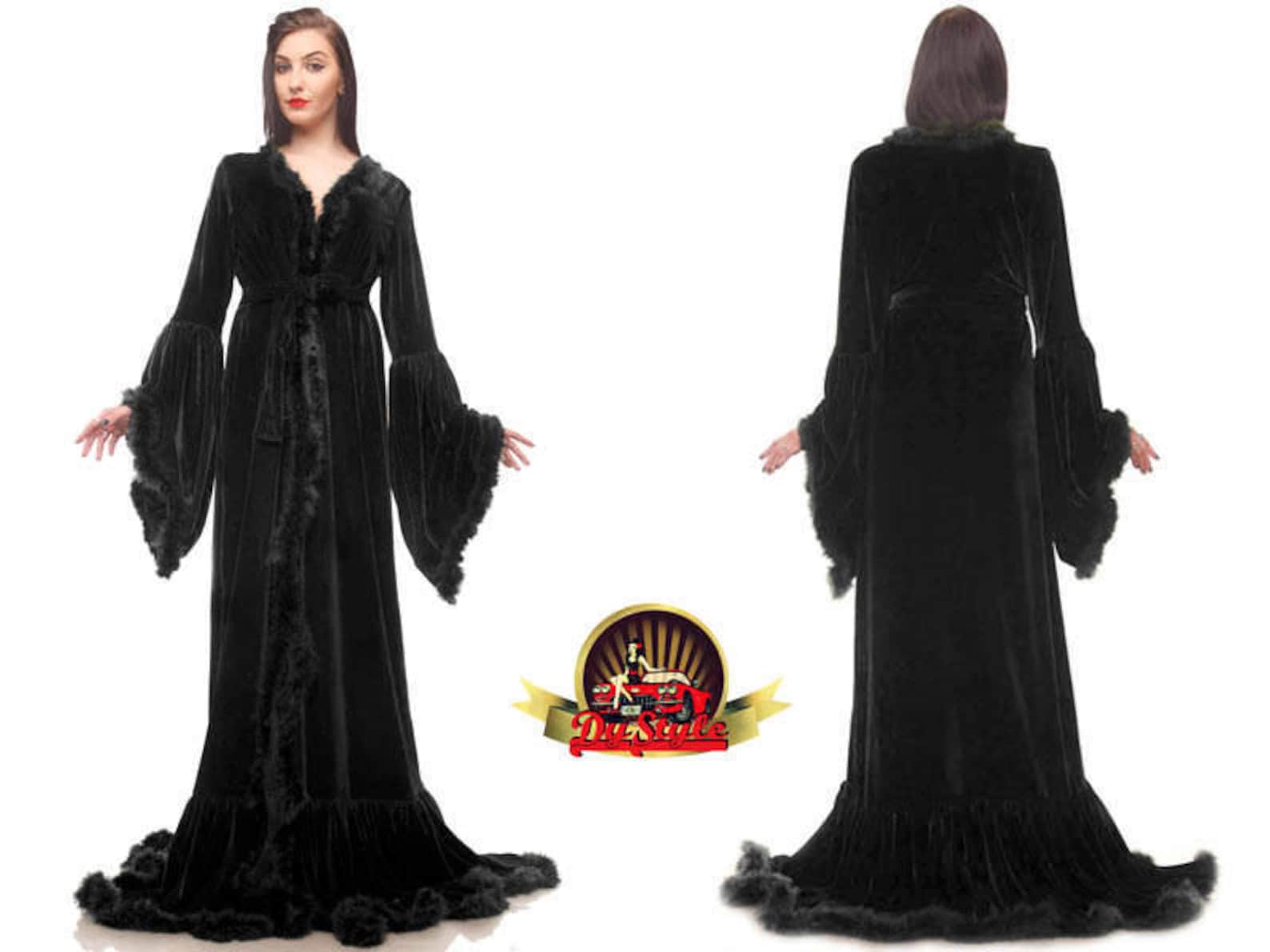 Burgundy Velvet Dressing Gown Custom Made Velvet Gown - Etsy