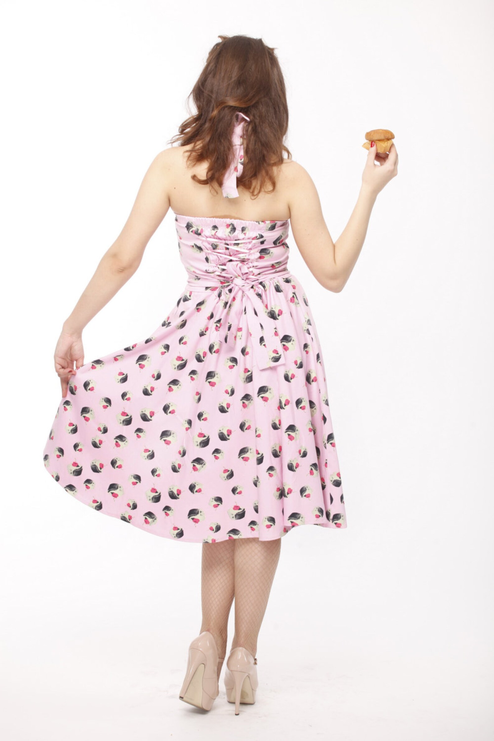1950s Pink Muffin Print Dress, Sweet Pin up Retro Style - Etsy