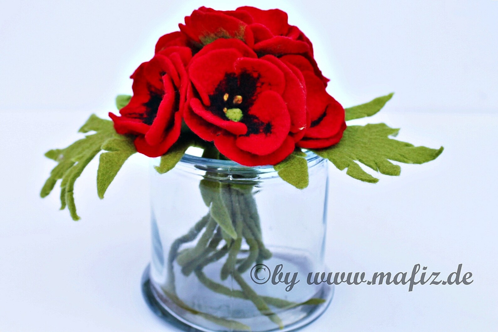 Garland Large Flowers Poppy Felt Garland Deco for Windows - Etsy