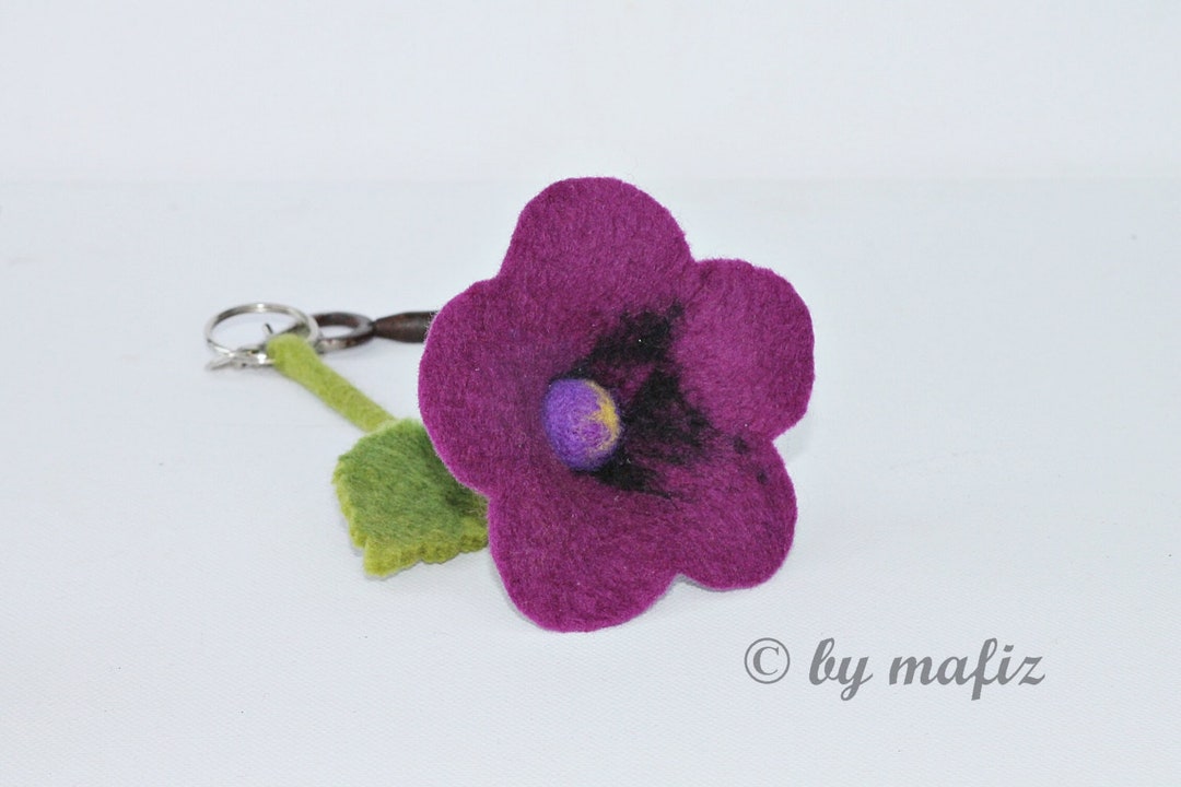 Keychain for the Apartment in Dark Purple With Keyring and - Etsy
