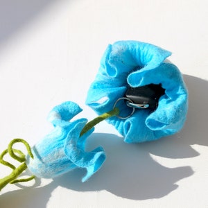 Key Fob Bag Charm With Flowe Felted by Hand - Etsy