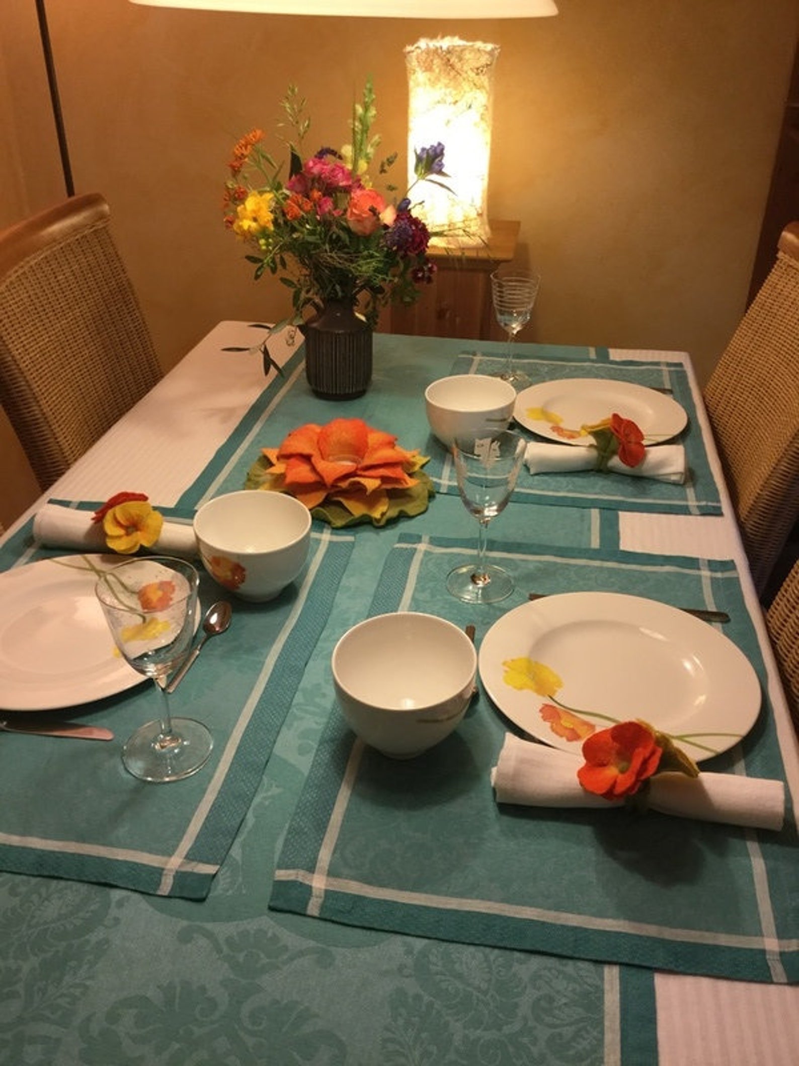 Garland Large Flowers Poppy Felt Garland Deco for Windows - Etsy